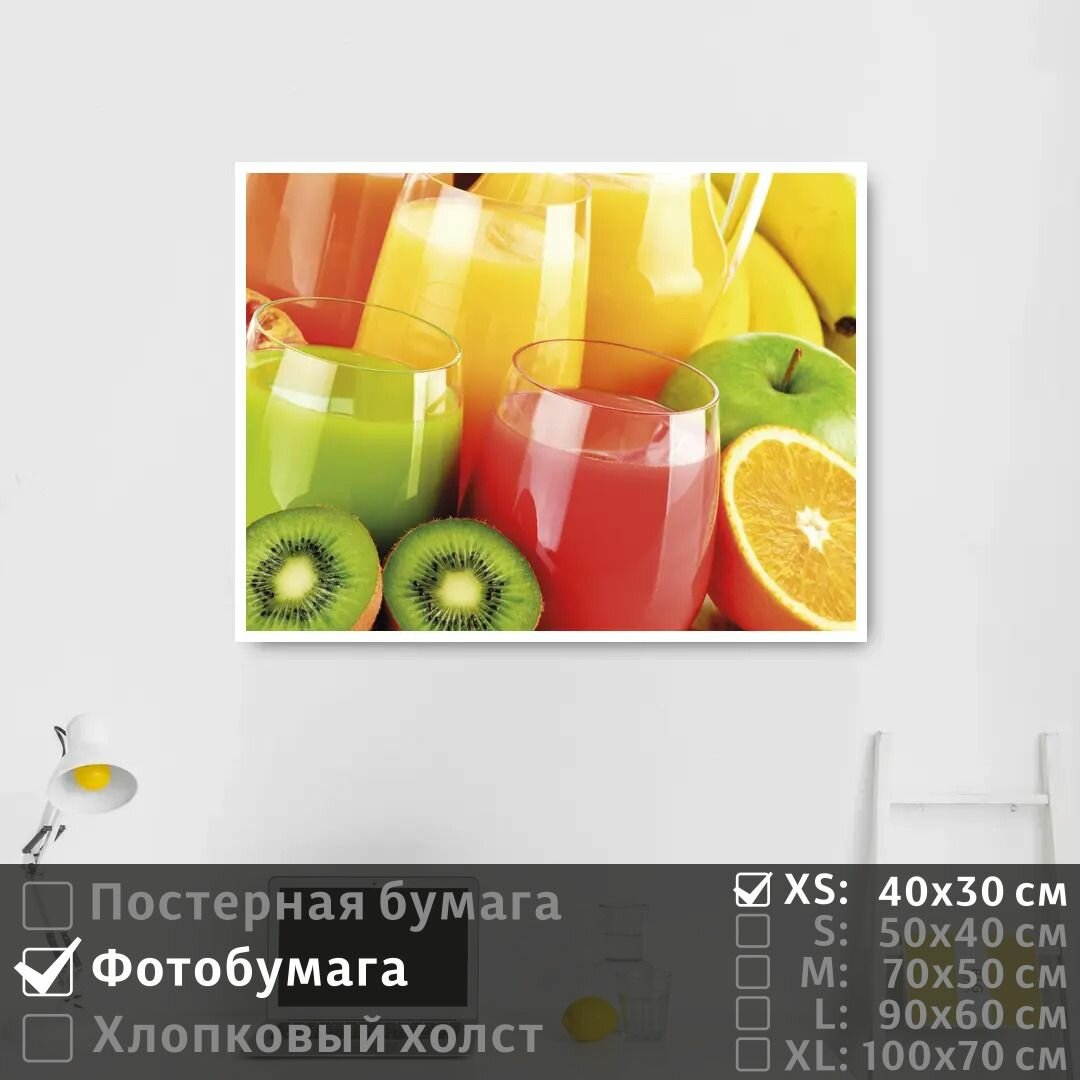 Постер на фотобумаге Фруктовые Коктейли 40х30 см ПолиЦентр