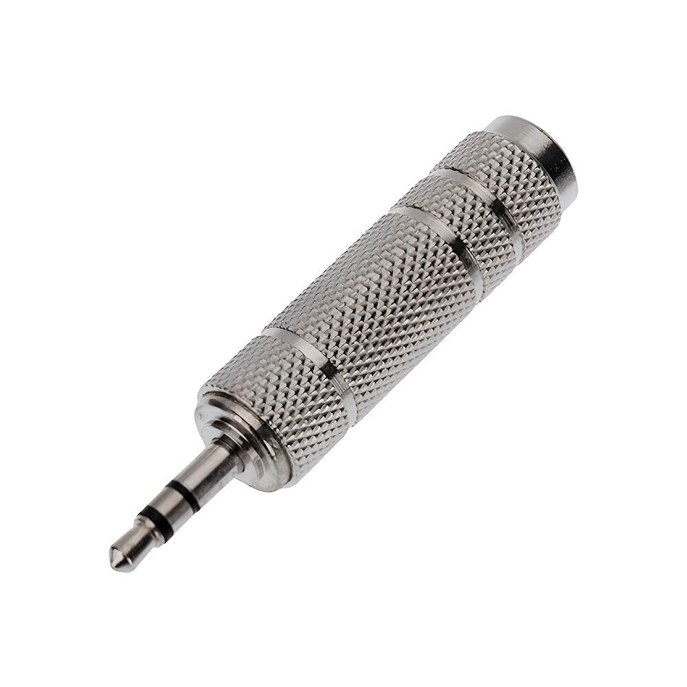 Переходник Rexant, штекер стерео 3.5 мм - гнездо стерео 6.3 мм, металл {14-0213} (1 шт)