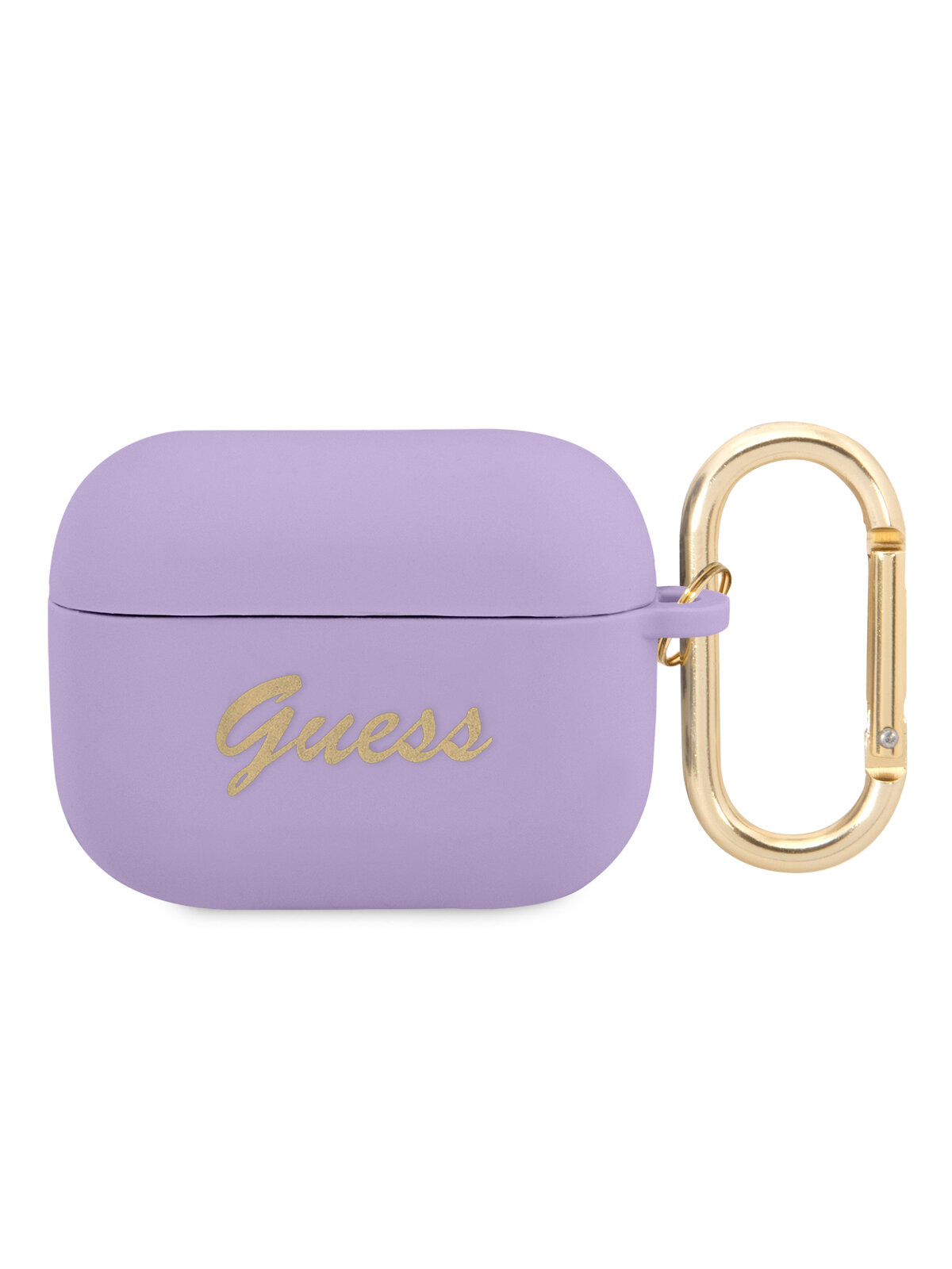Guess для Airpods Pro чехол Silicone Script logo with carabin Purple