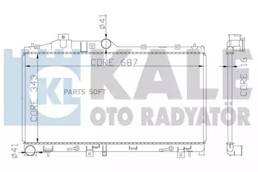 KALE 365000 Радиатор охлаждения для а/м Subaru Forester S12 (08-)/Legacy (03-) 2.0i/2.5i AT паяный ()