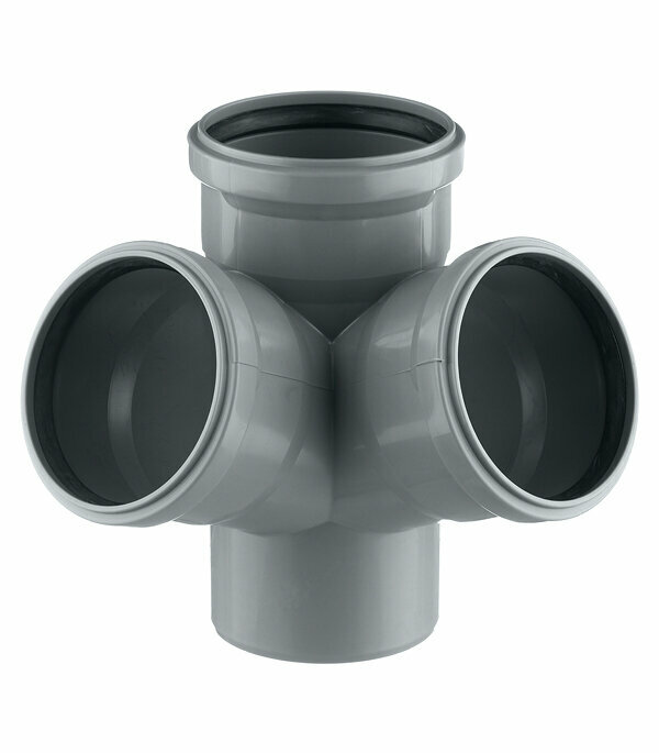 Крестовина Ostendorf HTED d110х110х110 мм 67° пластиковая двухплоскостная для внутренней канализации (115920)