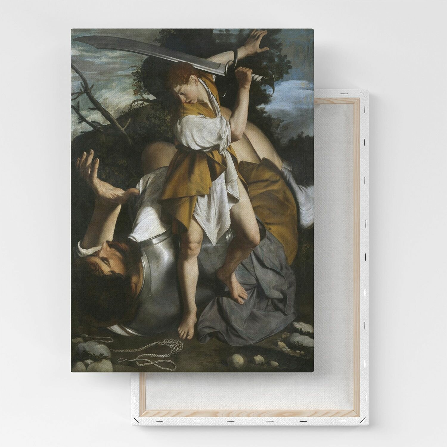 Картина на холсте, репродукция / Орацио Джентилески - David and Goliath / Размер 40 x 53 см