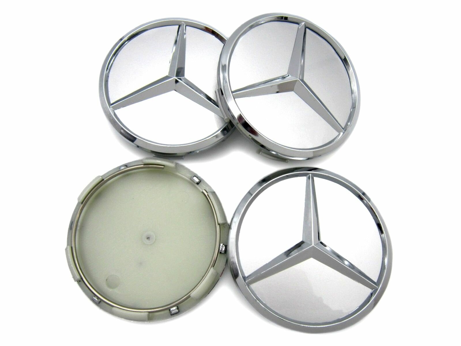 Колпачки, заглушки на литые диски Мерседес 60/56/9 Silver 4 шт.