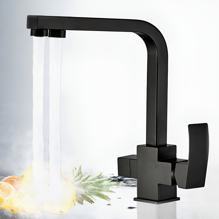 Смеситель Для Кухни (Для Раковины) Rona ALMAes С Подключением Под Фильтр Черный Матовый Латунь AS-875-05