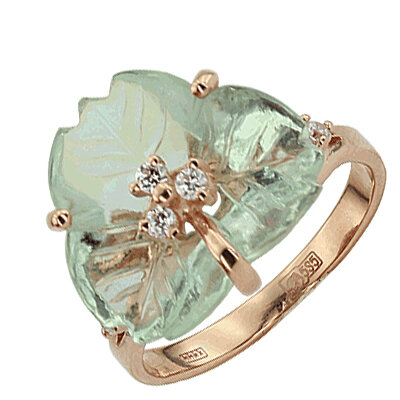 Кольцо ALORIS, красное золото, 585 проба, аметист