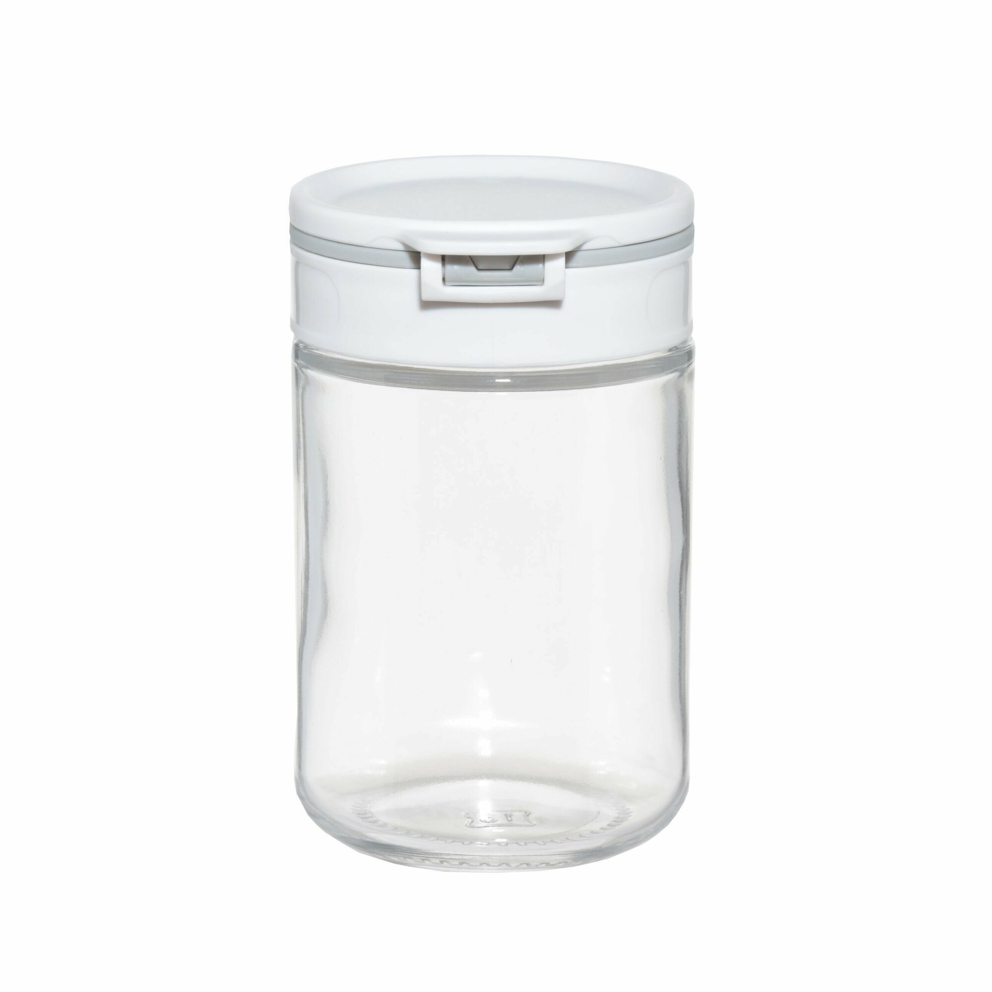 Емкость для специй, 10 см, с двойной крышкой, стекло/пластик, серая, Comfort light, Kuchenland