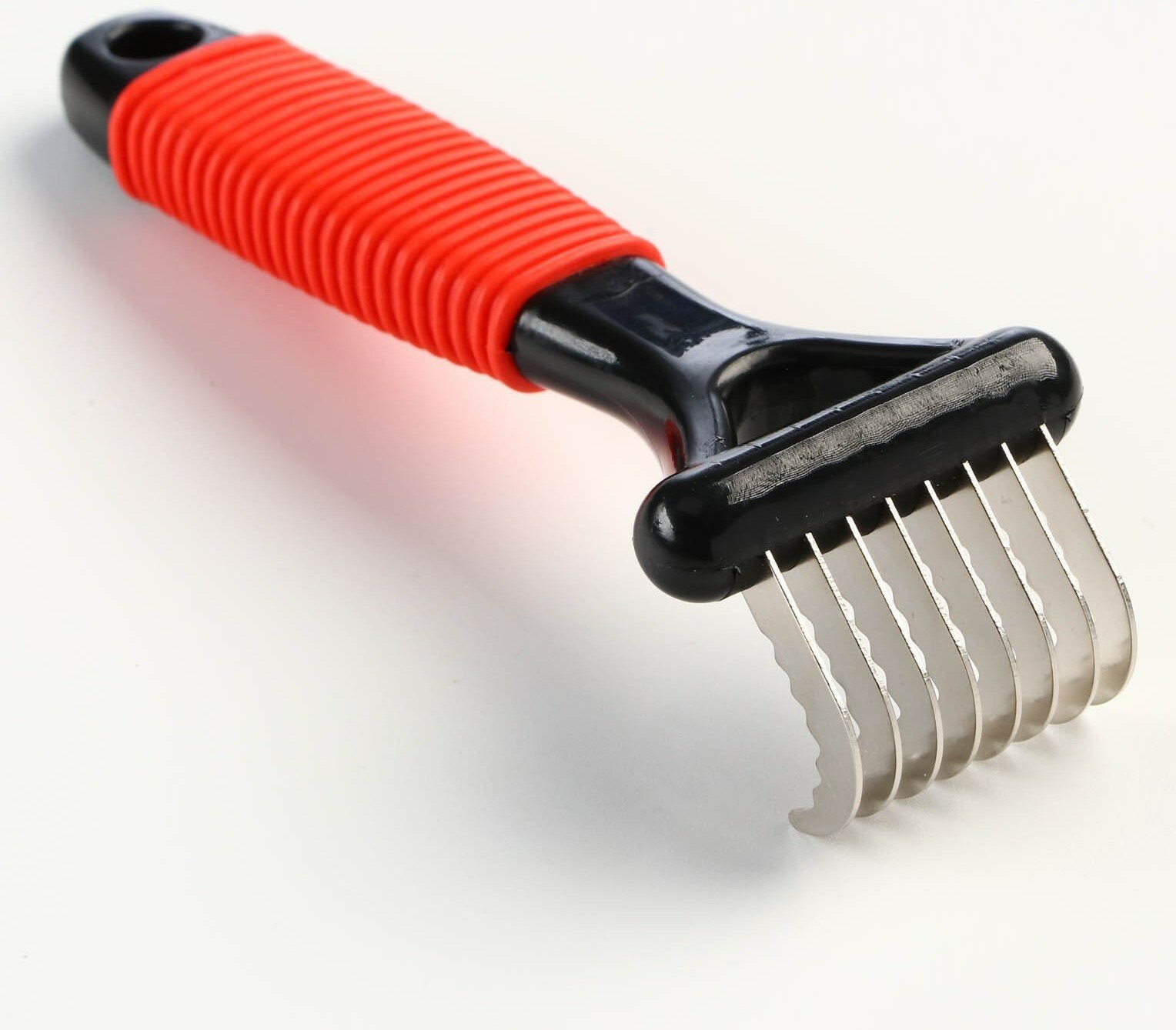 Пижон Колтунорез загнутый, 8 лезвий, 5,5 х 15 см, чёрно-красный