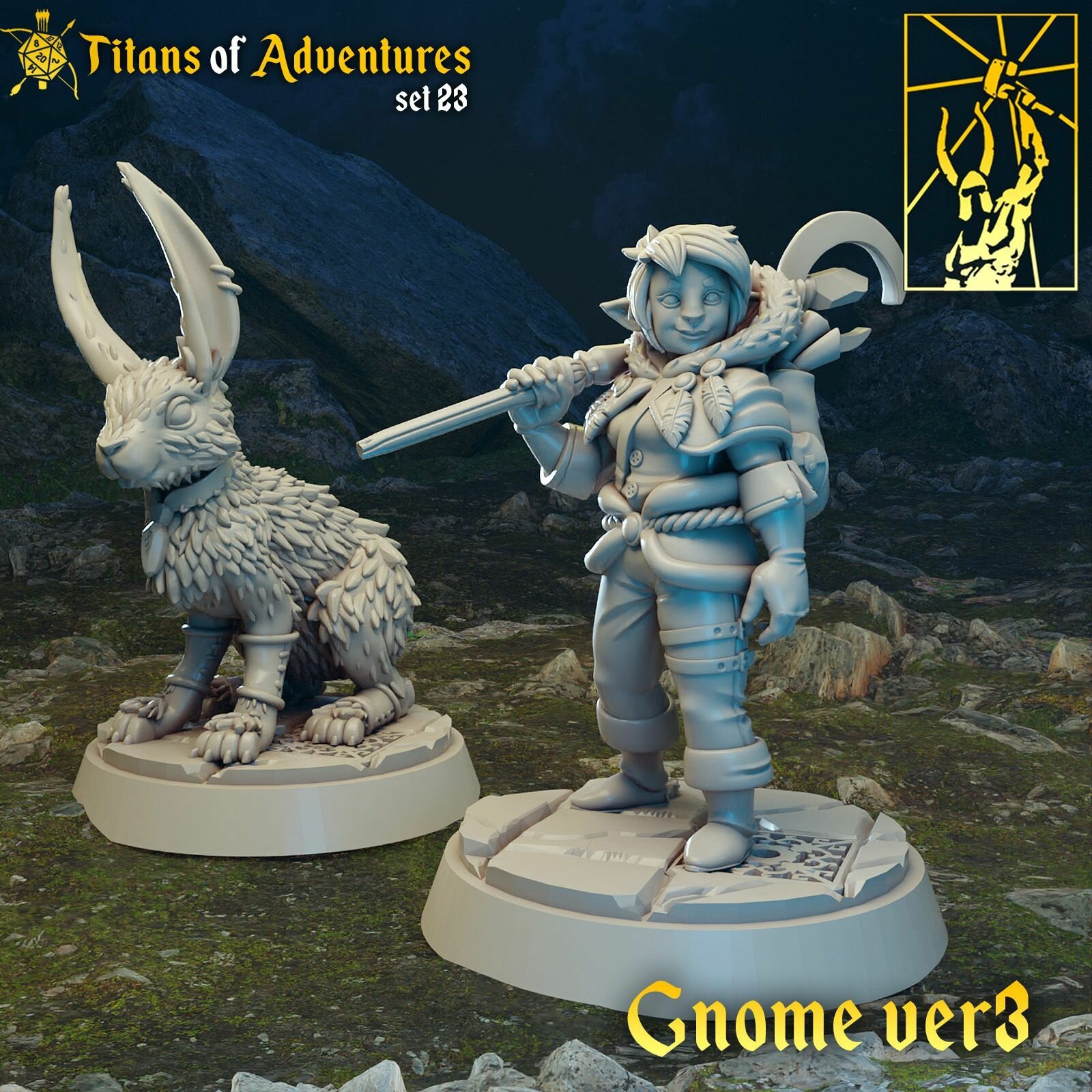 Миниатюра D&D "Гном друид" 32 мм (DnD, Dungeons & Dragons, ДнД, Подземелья и Драконы, Pathfinder)