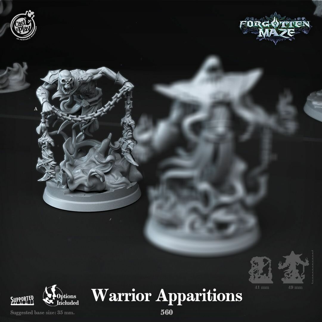 Миниатюра D&D "Свирепый дух А" 32 мм (DnD, Dungeons & Dragons, ДнД, Подземелья и Драконы, Pathfinder)