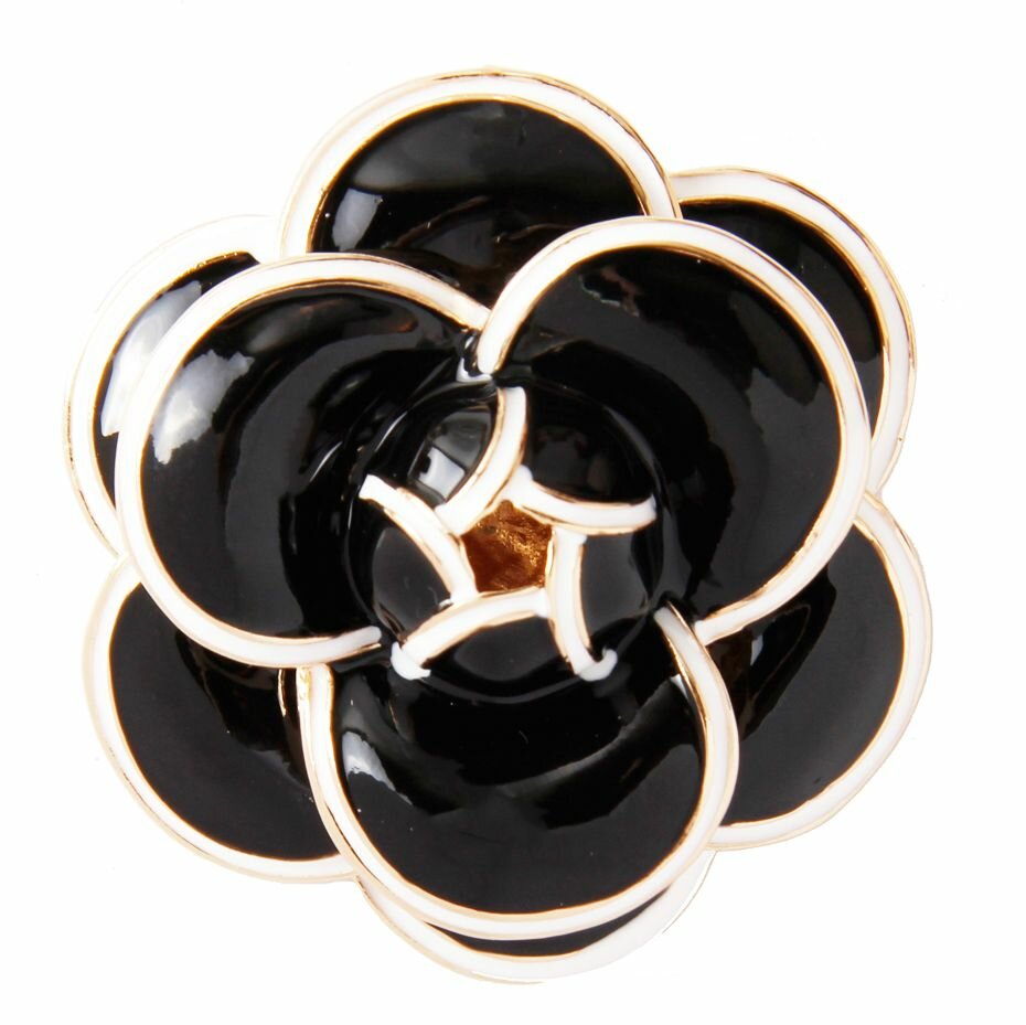 Брошь "Цветок" в стиле Шанель. Бижутерный сплав, эмаль.