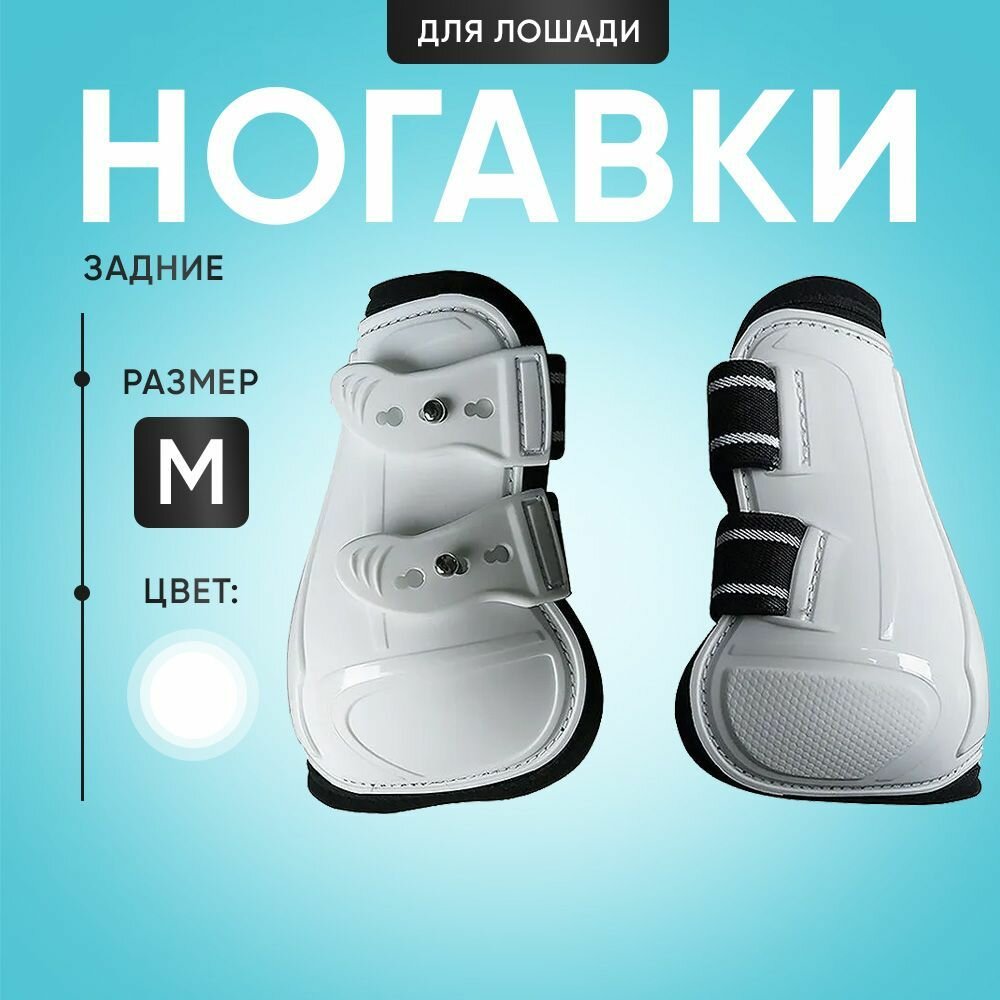 Ногавки для лошади задние, цвет белый. Размер M. 2 шт