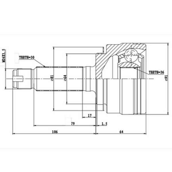 ZIKMAR Z87428R шрус наружный Honda (Хонда) pilot yf4 (09--15)