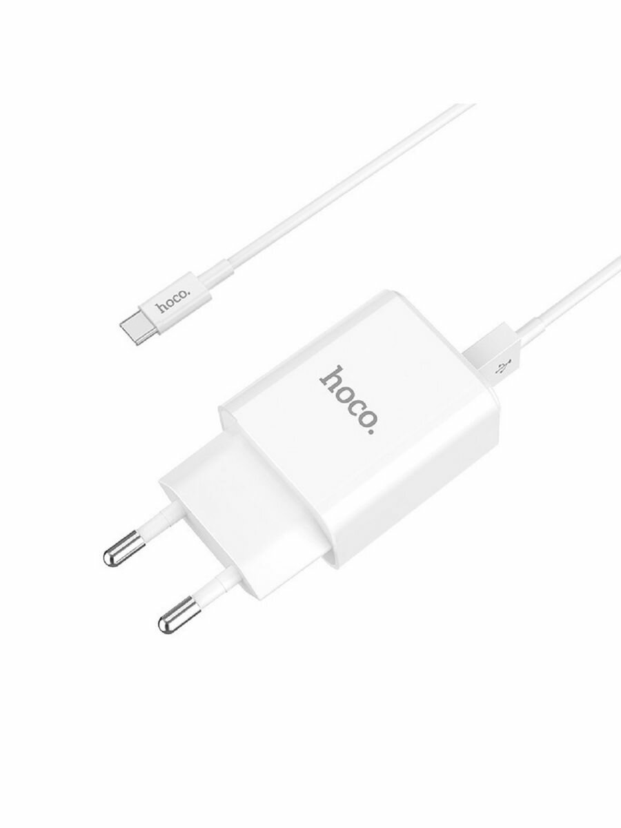 Зарядное устройство HOCO C62A Victoria 2*USB + Кабель USB-Type-C, 2.1A, белый