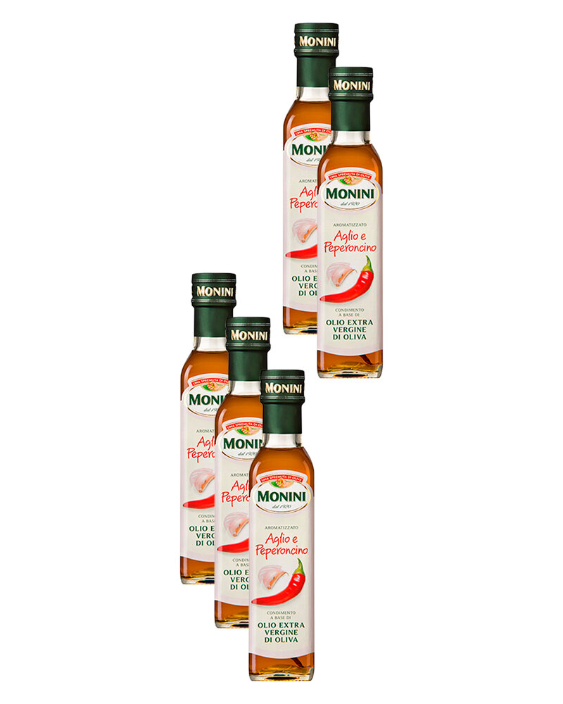 Масло оливковое Monini Экстра Вирджин Чеснок и перец чили 0.25 л. - 5 шт