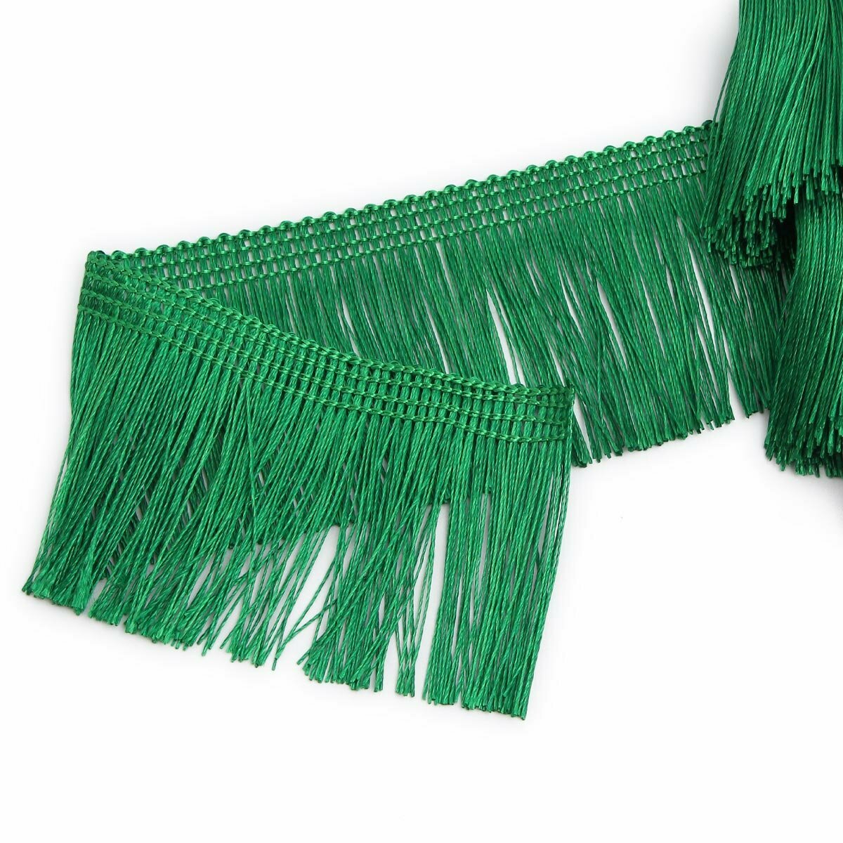 Бахрома для штор, текстиля, шитья, 6,3 см*25 м, нитяная, зеленая, Айрис