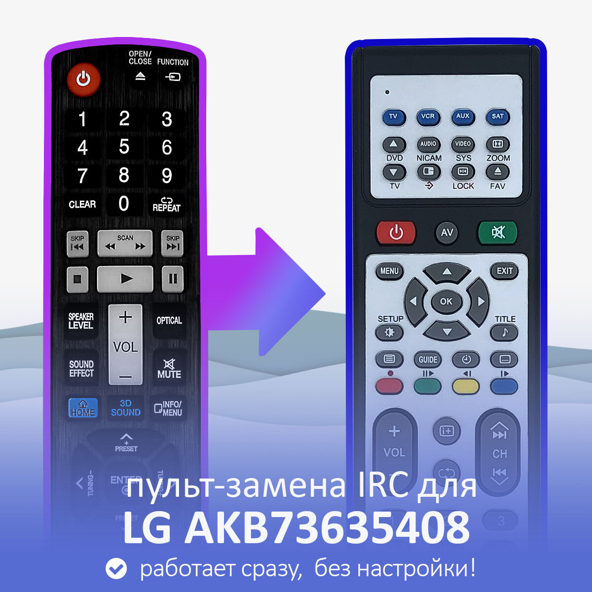 Пульт-замена для LG AKB73635408