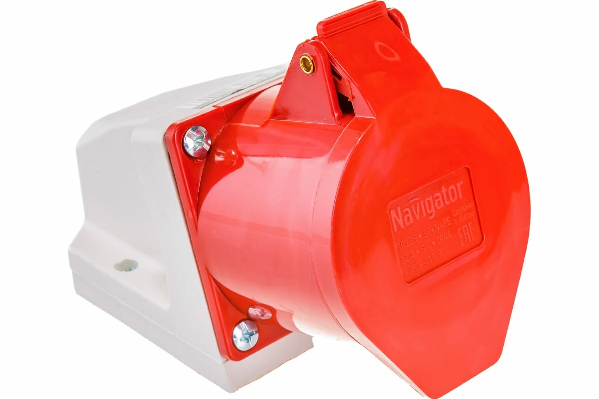 Navigator NCA-SR125-32-380 розетка наружная стационарная 32А 3P+N+PE IP44 для монтажа