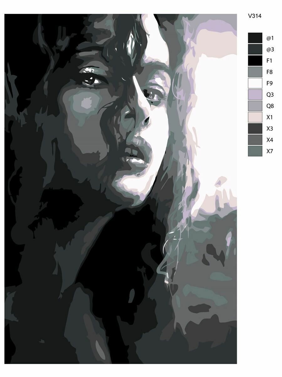 Картина по номерам V-314 "Гарри Поттер (Harry Potter). Беллатриса Лестрейндж" 80x120 см