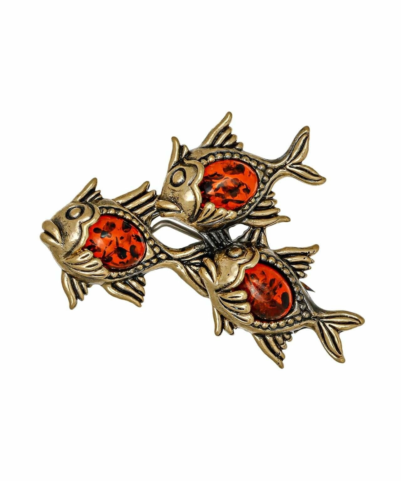 Брошь, янтарь