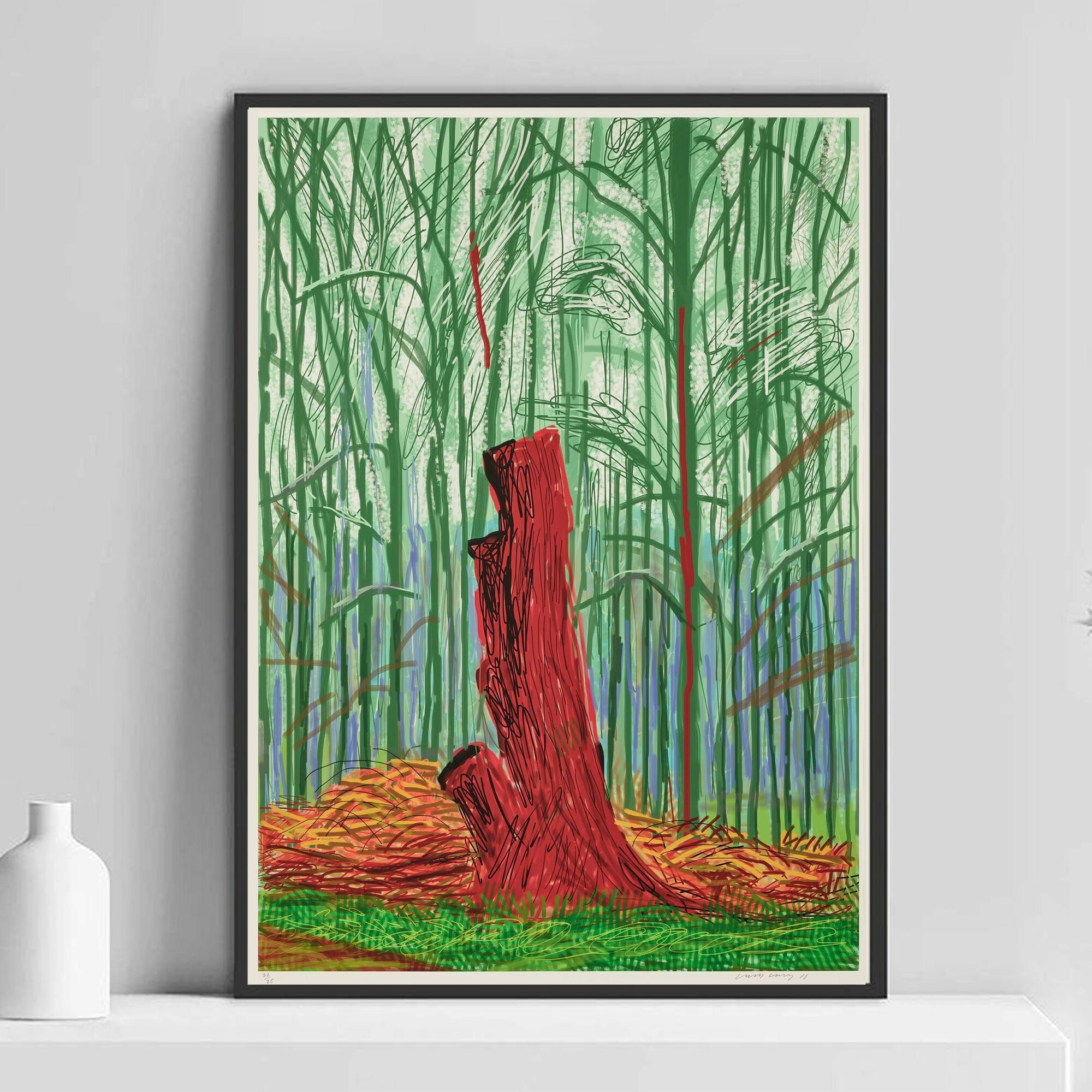 Арт Постер Хокни Весна (David Hockney), размер А3 / Интерьер Гостиной Современное Искусство Дэвид Хокни