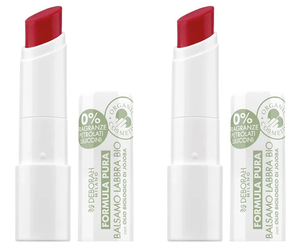 Помада-бальзам для губ Deborah Milano Formula Pura Lip Balm, тон 05 Красный, 3,75 гр, 2 шт