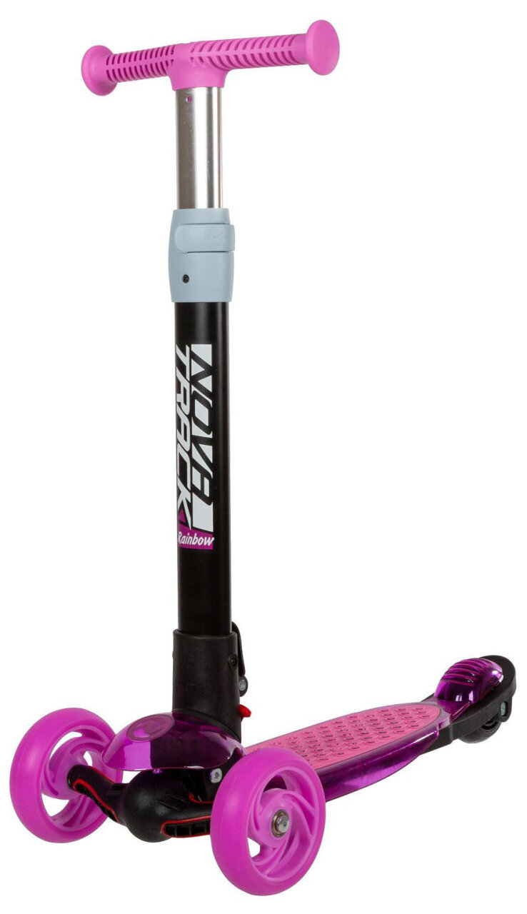Самокат Novatrack Rainbow С 120 Prot (2024) Фиолетово-черный