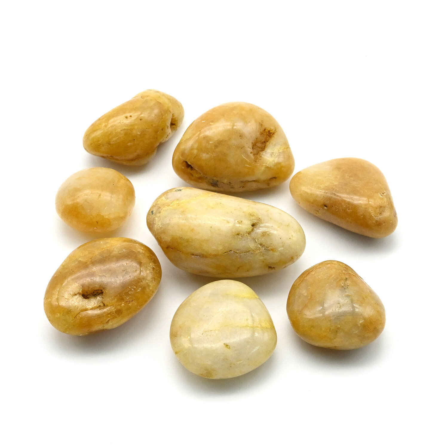 Агат желтый галтовка фракция 20-25мм, упаковка 100г .