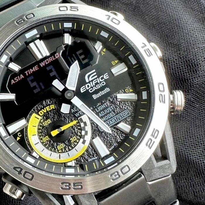 Наручные часы CASIO, черный, серебряный, желтый — фото 1