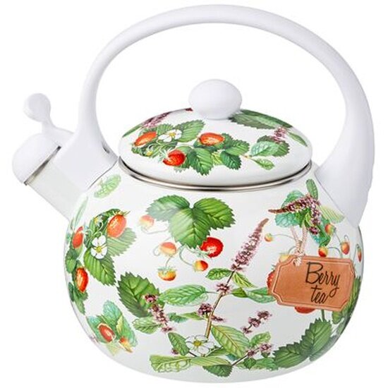 Чайник Agness эмалированный со свистком серия "фруктовая корзина", 2,2 л, индукционное дно (934-569)