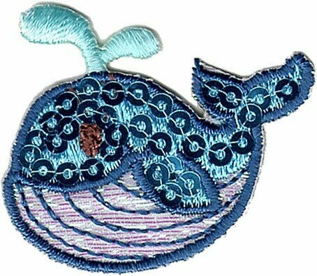 HKM 33079/1SB Термоаппликация "Кашалот со стразами", 5.5 х 3 см