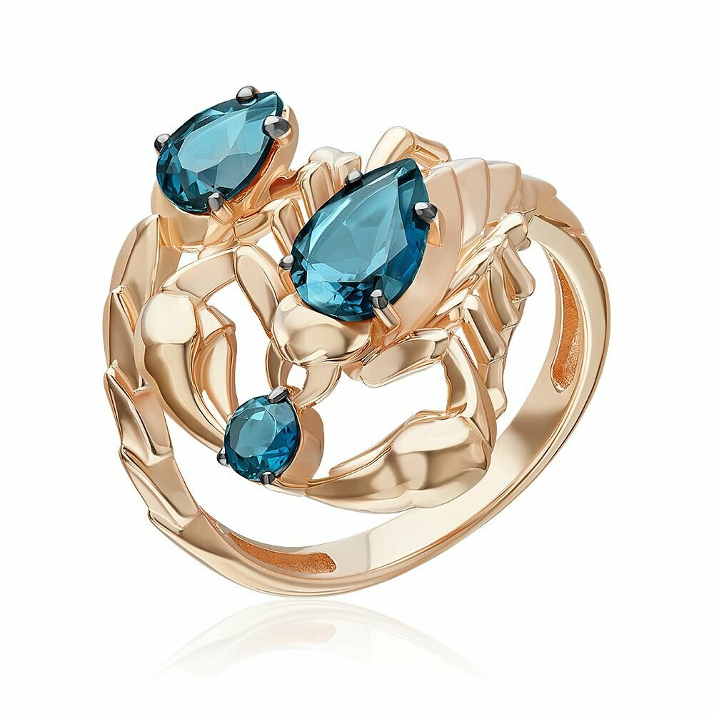 Кольцо, красное золото, 585 проба, топаз