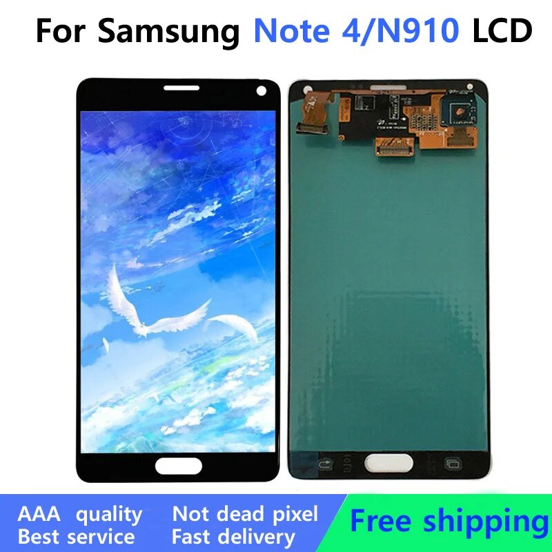 ЖК-экран для Samsung Galaxy Note 4/Note 4/N910/N910A/N910F/N910H, дисплей с сенсорным экраном white