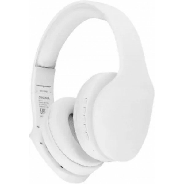 Гарнитура накладные Digma BT-17 белый/белый беспроводные bluetooth оголовье