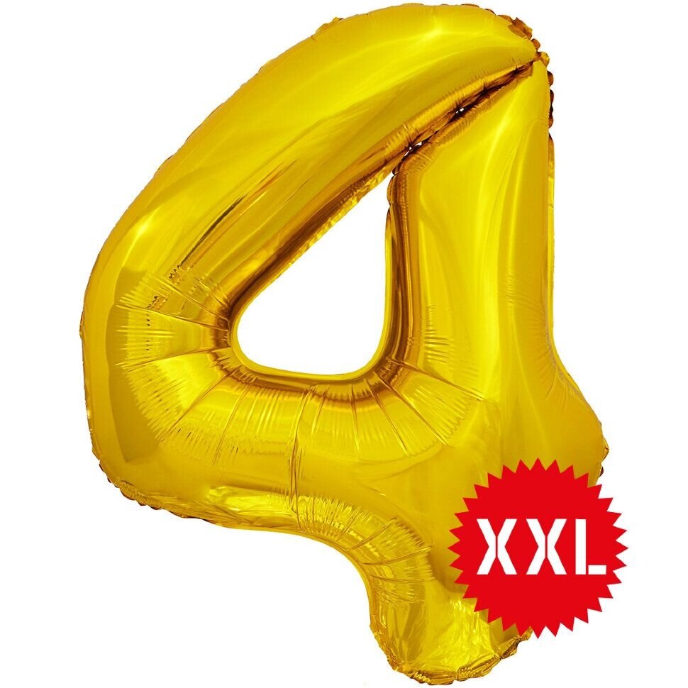Шар (50'/127 см) Цифра, 4 Гигант, Золото, 1 шт. в упак.