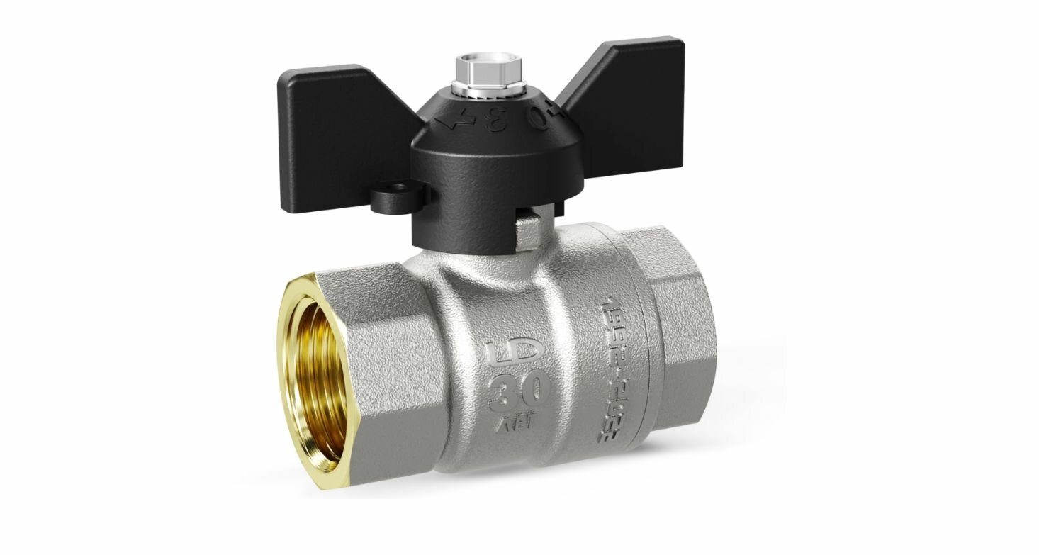 Кран шаровой латунный LD Pride 47.15 Ду15 В-В бабочка