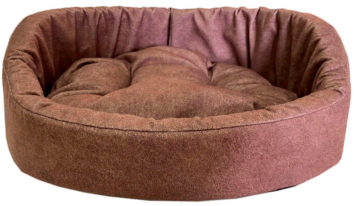 Лежак диванчик для собак и кошек Homepet Микровелюр Leather № 1 мокко 43 см х 38 см х 15 см (1 шт)