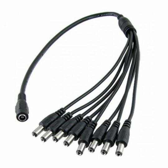 Переходник-разветвитель питания для видеонаблюдения на 8 штекеров 5,5/2,1