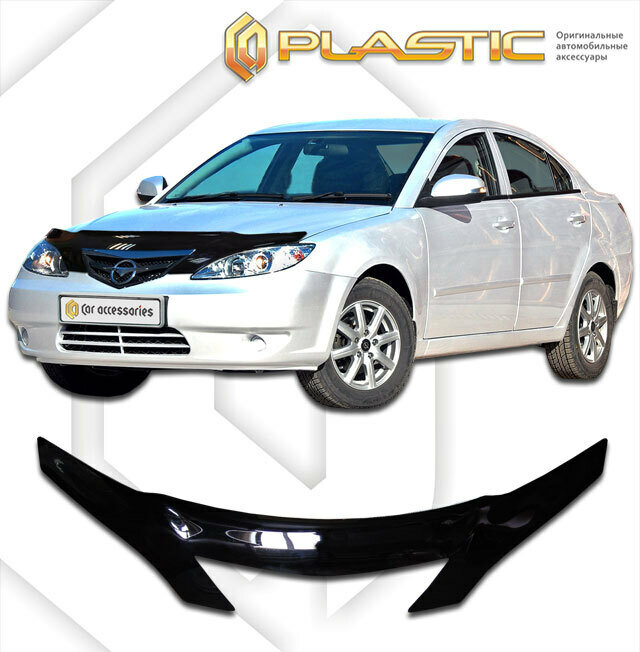 Дефлектор капота для Haima 3 2011-2013 Черный глянцевый СА Пластик