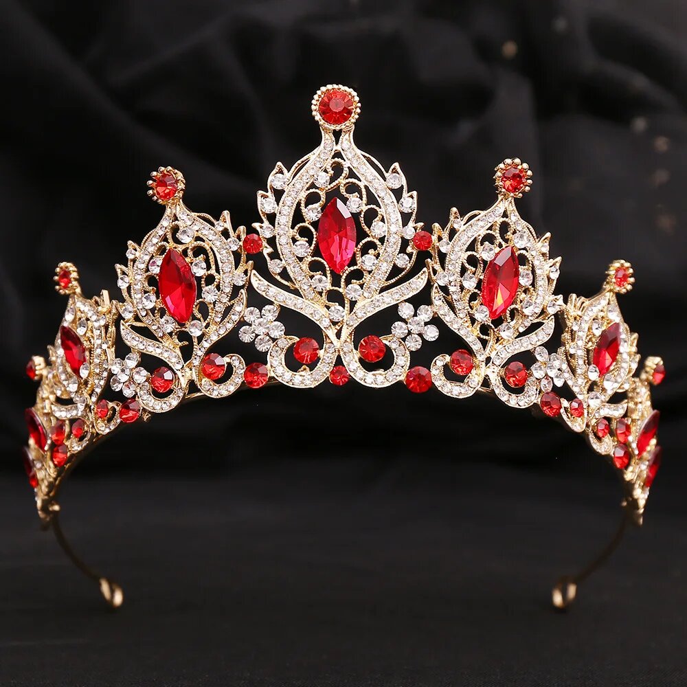 Золотая диадема с красными кристаллами, Style D