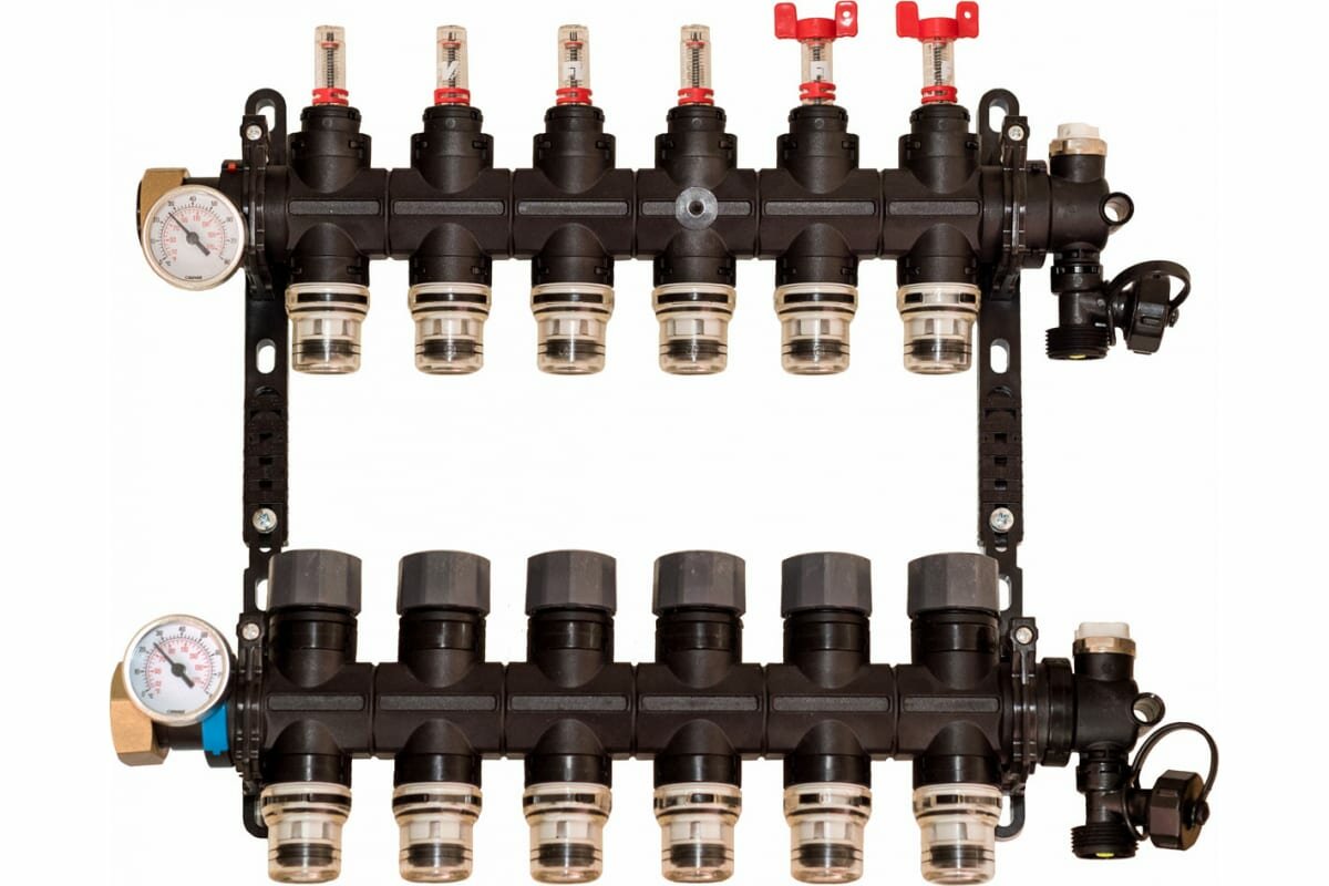 FV-PLAST FV-Brass Коллекторная группа полимер 1 хPUSH-16 8 вых. с расх, воздухоотвод. AA906002108