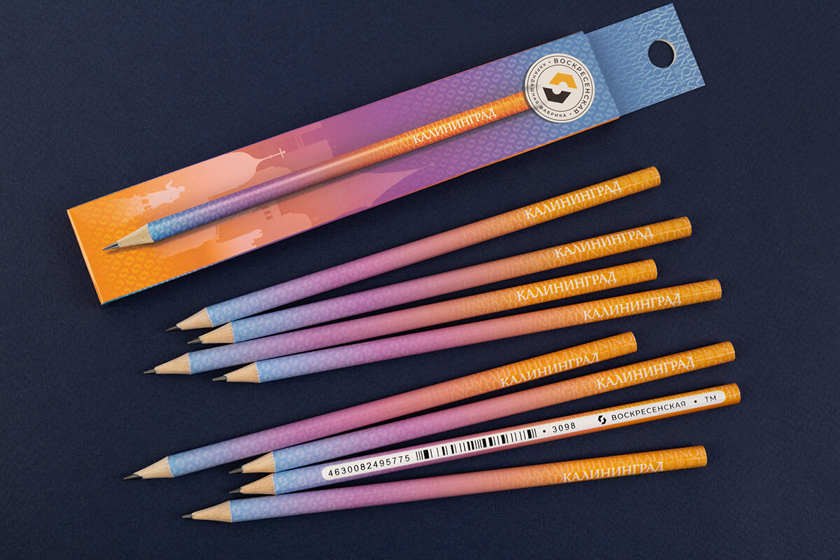 Карандаш 4 шт. графитный заточенный ВКФ "Мой любимый город" ТМ (HB) Калининград