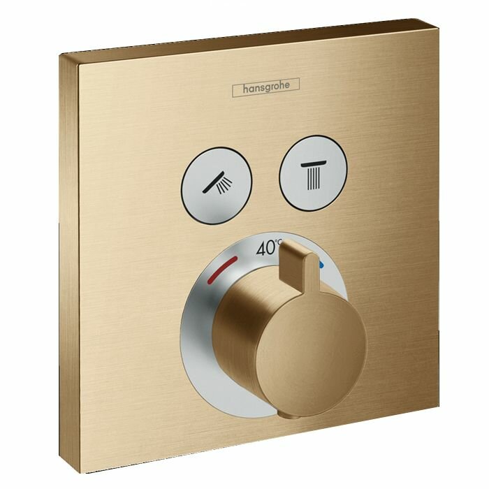 Термостат Hansgrohe ShowerSelect, скрытого монтажа, для 2 потребителей, шлифованная бронза (15763140)