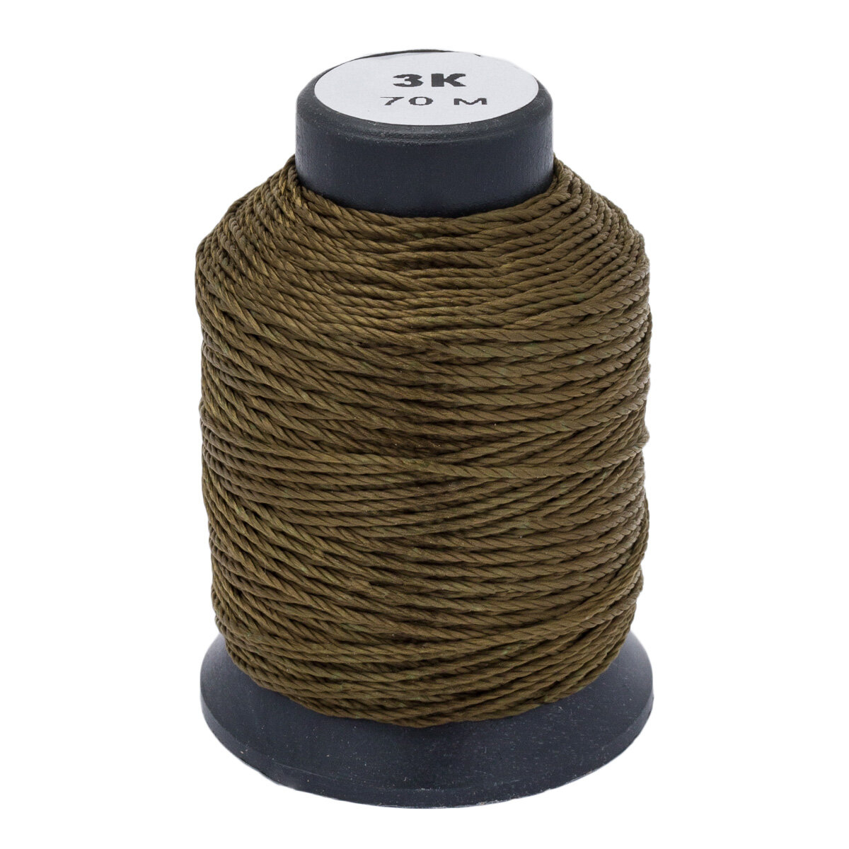 Нитки прочные толстые для шитья 3К, 70 м, хаки, капрон, Моснитка, 9 шт