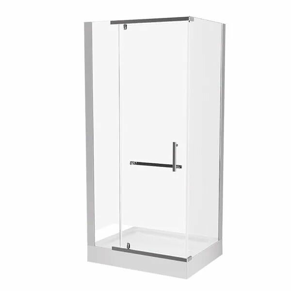 Душевое ограждение без поддона Mirsant Arena Square100 прозрачные стекла, хромированный профиль