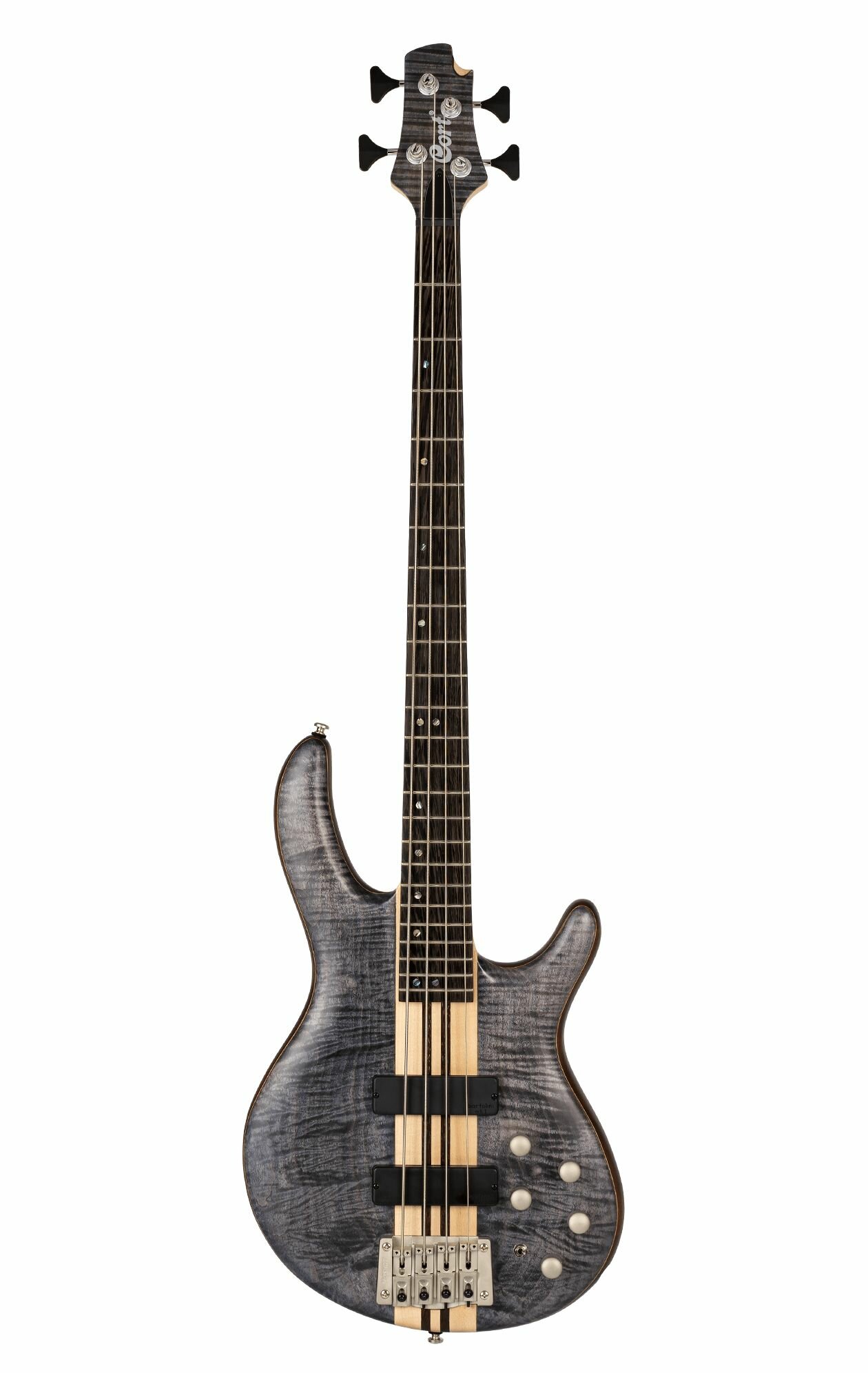 A4-Plus-FMMH-OPLB Artisan Series Бас-гитара, черная, Bartolini MK-1 EQ, Cort