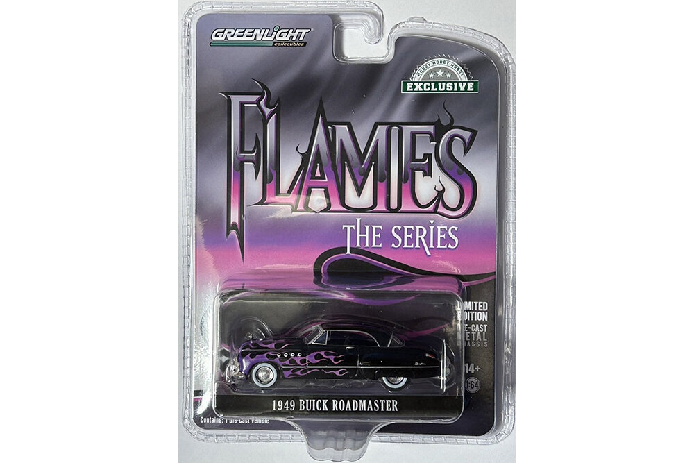 Модель коллекционная GREENLIGHT Buick roadmaster hardtop 1949 black with flames (длина модели 6-10 см)
