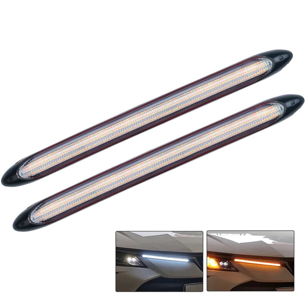 Гибкая светодиодная лента для дневных ходовых огней, 12 В, 2 шт./комплект