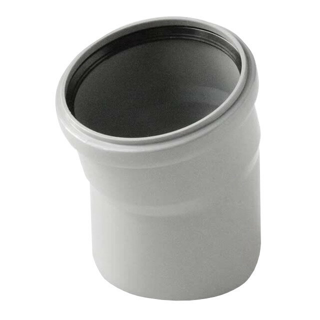 TEBO отвод для внутренней канализации 110 мм угол 15° из ПВХ, для бытовых сетей