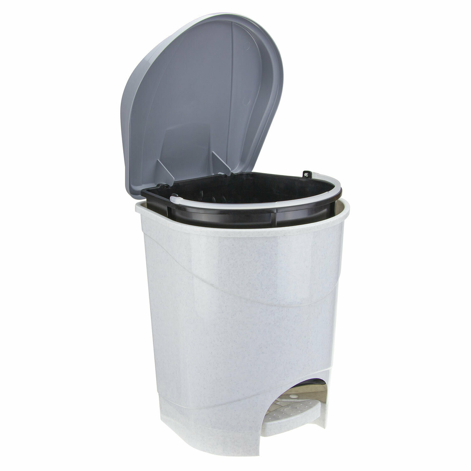 Упаковка 2 шт. Ведро мусорное с крышкой и педалью 11 литров, 33х26х27 см, серое, IDEA, М 2891, М2891