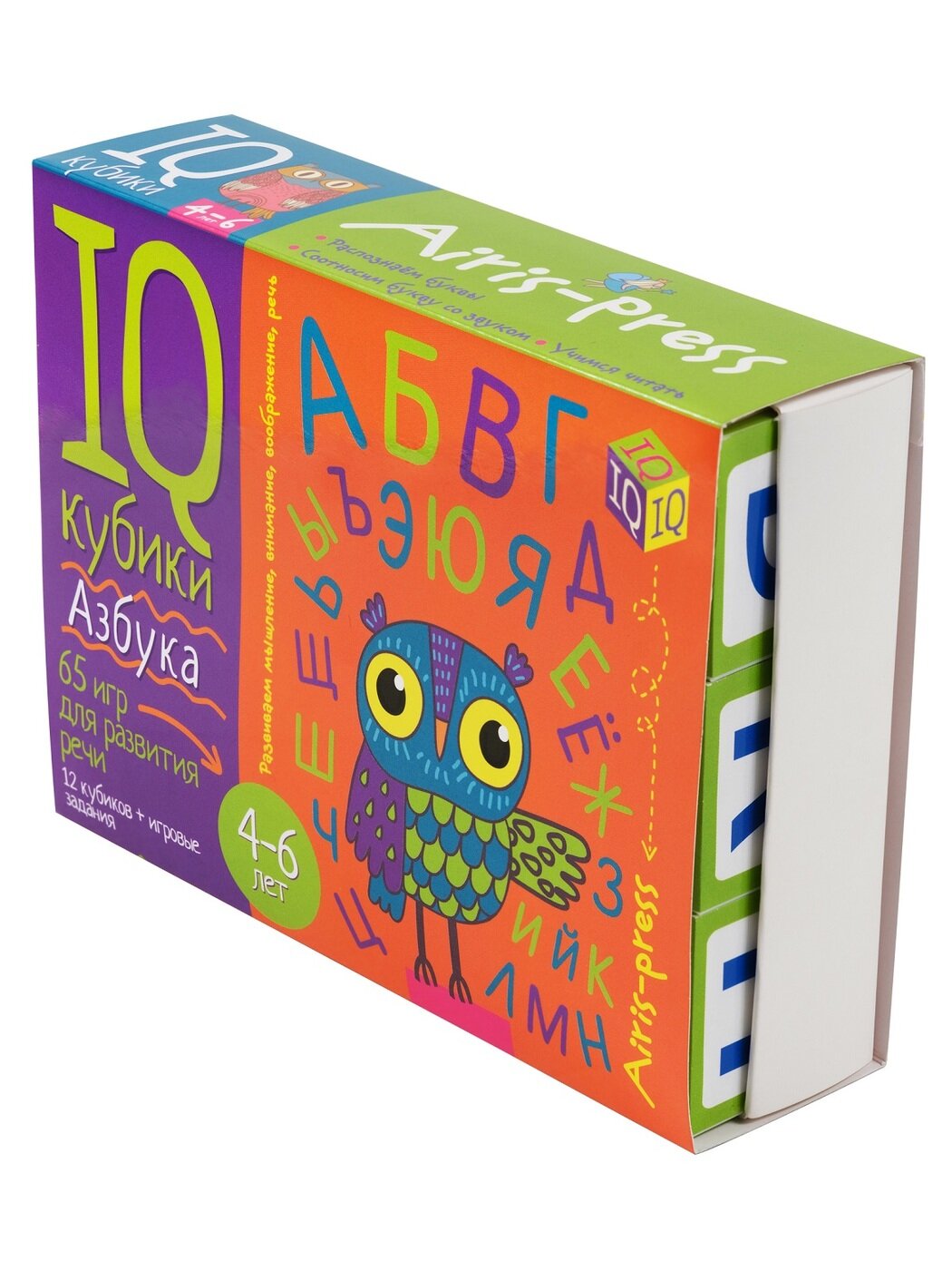 Игровой развивающий набор IQ кубики Азбука 12 кубиков + игровые задания 4+
